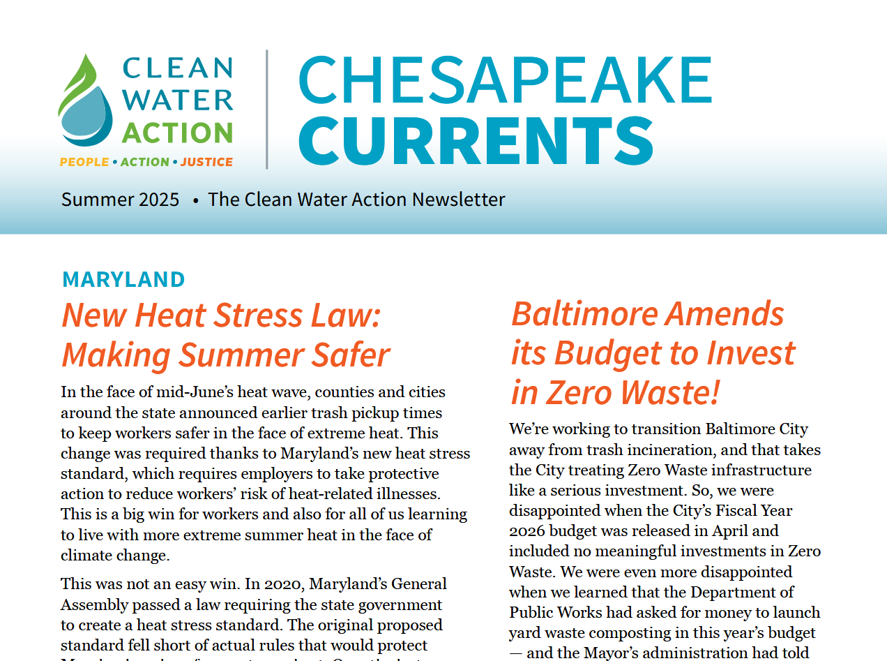 Chesapeake Currents | Summer 2025 | Clean Water Action